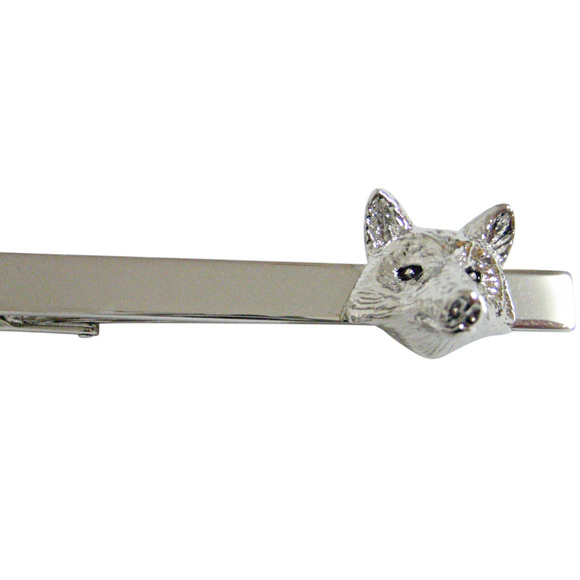Kiola Designs | Accessories | Silver Toned Detailed Fox Head Square Tie ...